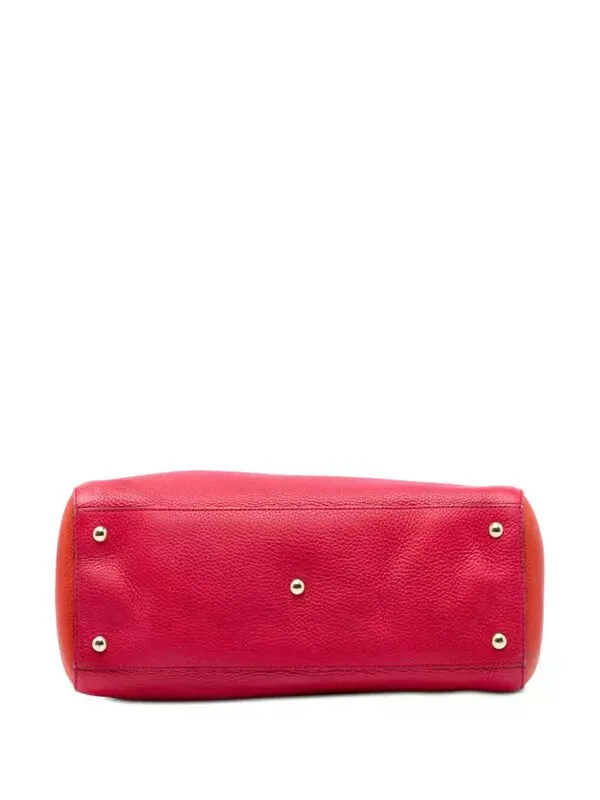 Gucci Medium Calfskin Bamboo Shopper Satchel - Red