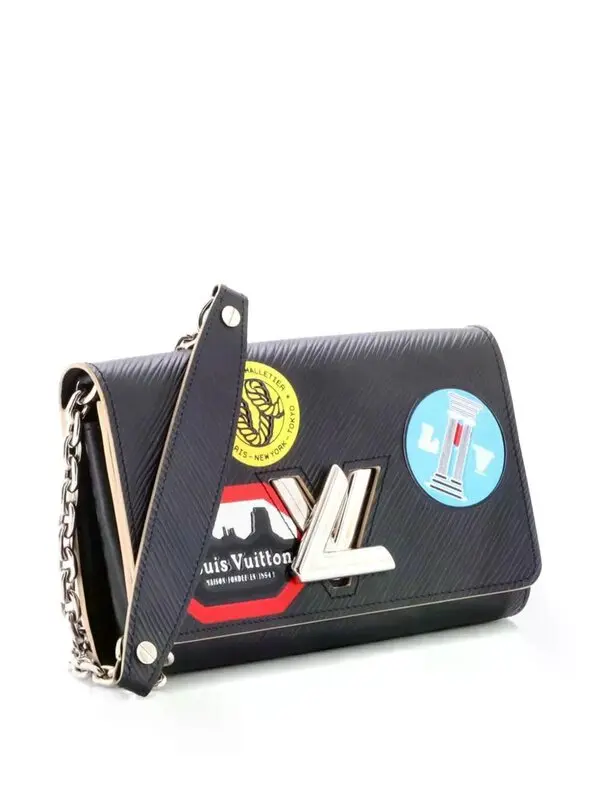 LOUIS VUITTON Twist Chain Wallet Limited Edition World Tour Epi Leather - Black