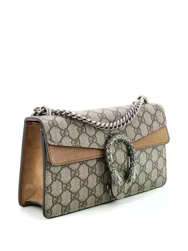 Gucci Dionysus Gg Coated Canvas Shoulder Bag With Crystal Embellished Metal - Brown