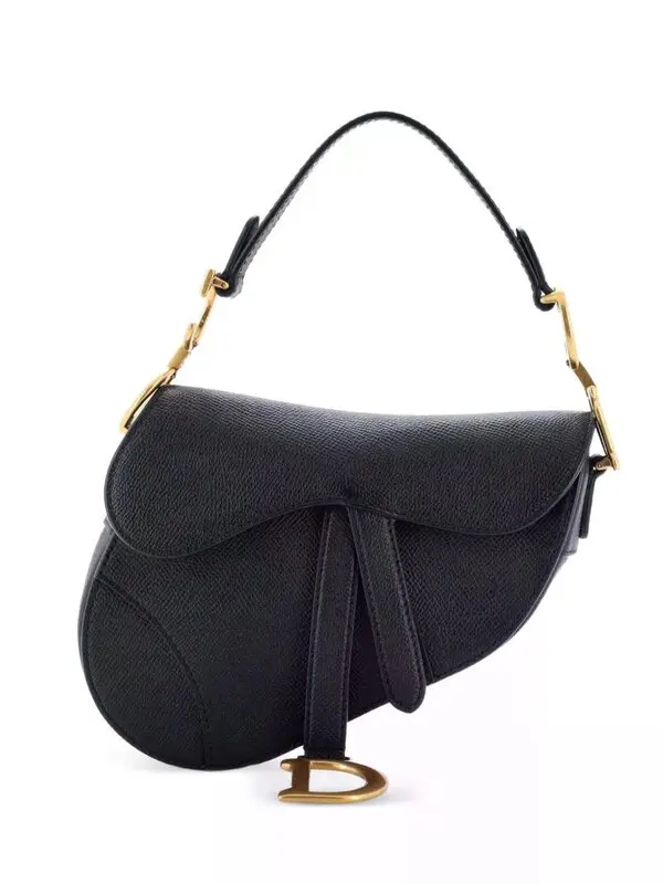 Dior Saddle Handbag Leather Mini Shoulder Bag - Black
