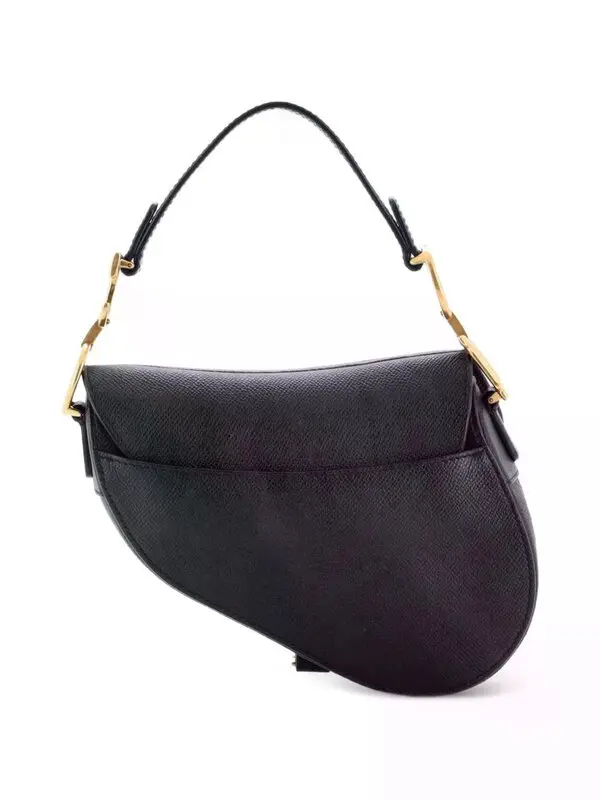 Dior Saddle Handbag Leather Mini Shoulder Bag - Black