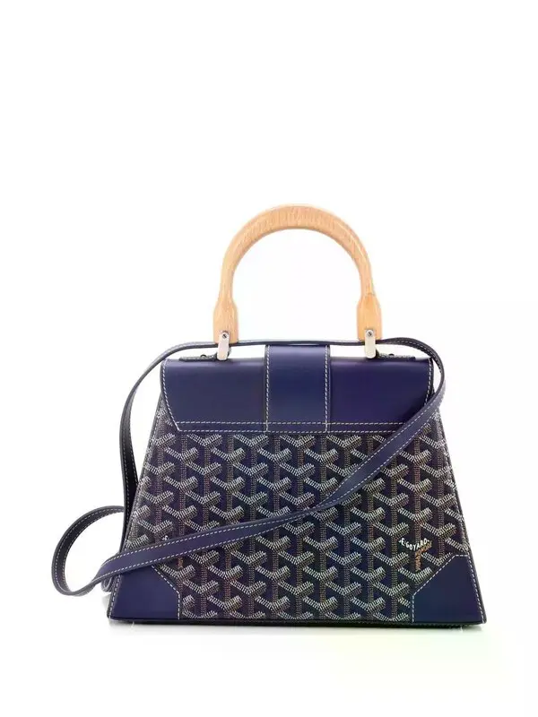 Goyard Saigon Top Handle Bag Coated Canvas Pm Satchel - Blue