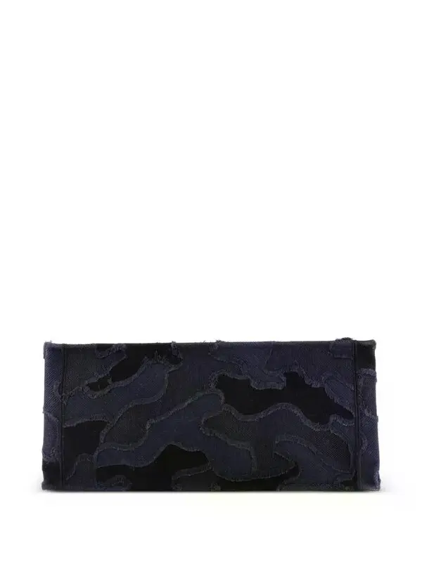 Dior Book Camouflage Embroidered Canvas Large Tote Bag - Blue