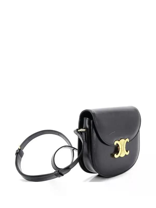 Celine Triomphe Besace Clea Flap Bag - Black