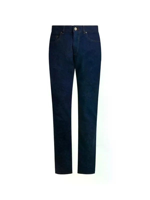 Etro Jacquard Paisley Jeans - Blue