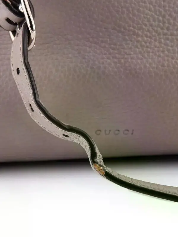 Gucci Bamboo Daily Top Handle Leather Satchel - Grey
