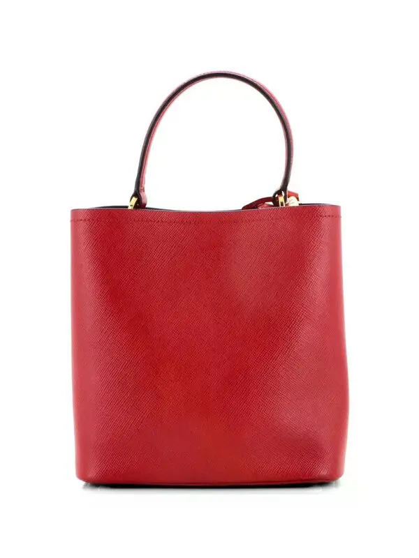 Prada Panier Saffiano Leather Medium Bucket Bag - Red