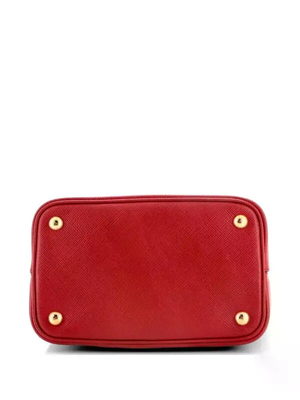Prada Panier Saffiano Leather Medium Bucket Bag - Red