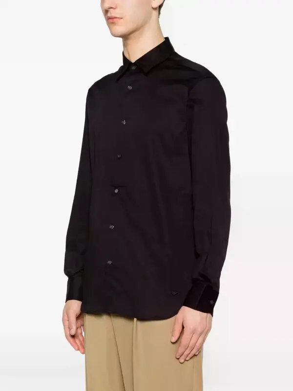 Emporio Armani Buttoned Long-sleeve Shirt - Black