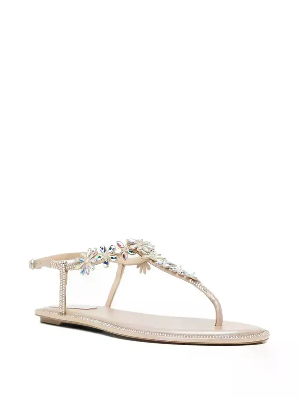 Rene Caovilla Eva Embellished Slingback Sandals - Neutrals