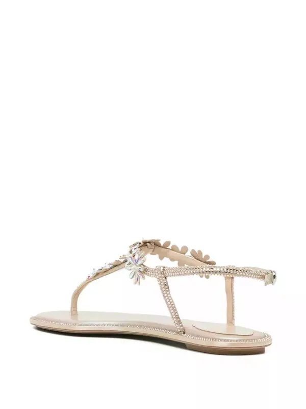 Rene Caovilla Eva Embellished Slingback Sandals - Neutrals