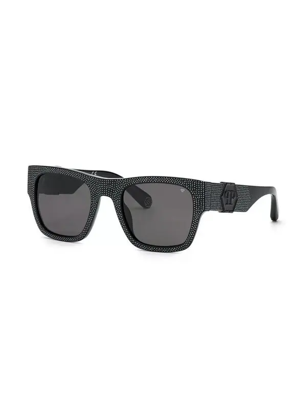 Philipp Plein Square-frame Crystal-embellished Sunglasses