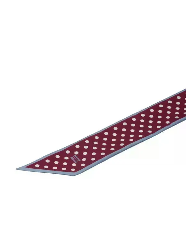 Miu Miu Polka Dot-print Twill Scarf - Red