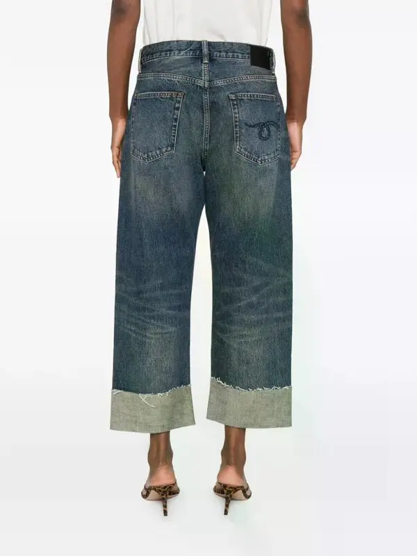 R13 Cuffed Five-pocket Jeans - Blue
