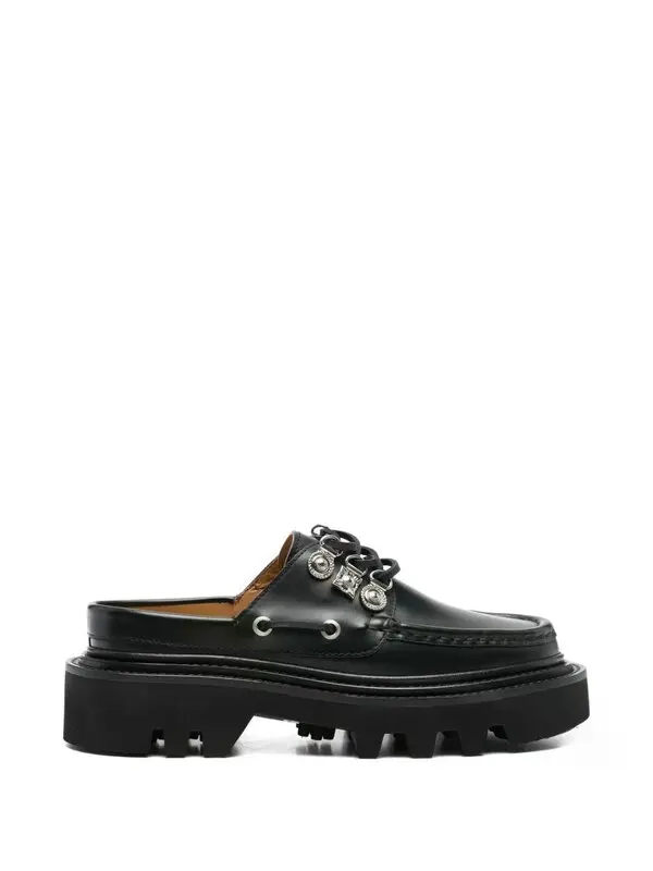 Toga Embellished Leather Mules