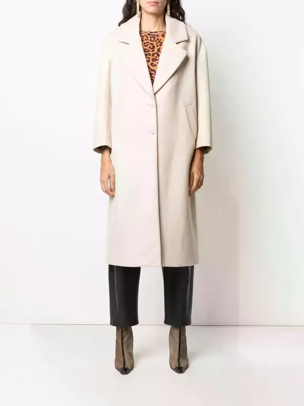 Philipp Plein Wool-blend Coat With Embroidered Rear Logo
