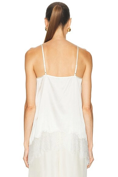 Staud Chloe Silk Cami Top With Lace Trim