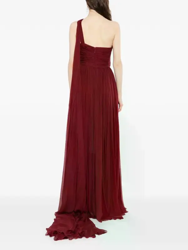 Zuhair Murad Sleeveless Asymmetrical Neck Maxi Dress - Red