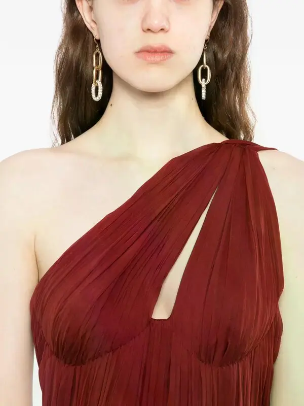Zuhair Murad Sleeveless Asymmetrical Neck Maxi Dress - Red