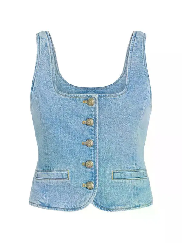 Cinq À Sept Rowena Button-up Denim Top