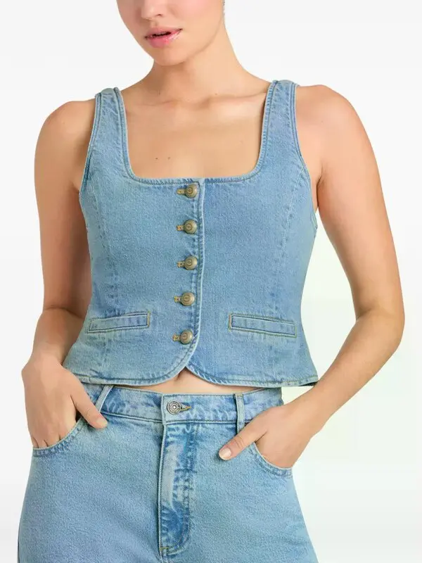 Cinq À Sept Rowena Button-up Denim Top
