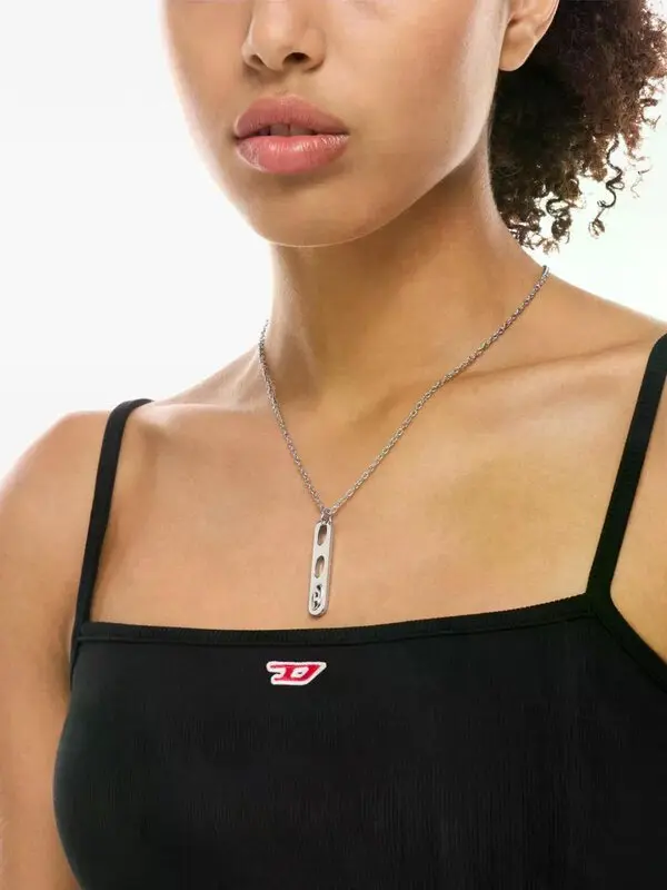 DIESEL® Oval D Logo Pendant Necklace