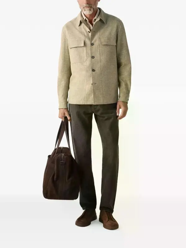Zegna Chest Pocket Shirt Jacket - Neutrals