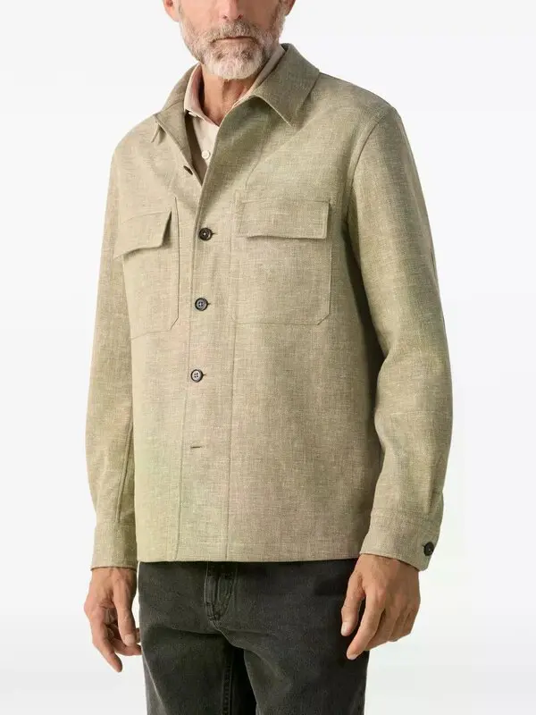 Zegna Chest Pocket Shirt Jacket - Neutrals
