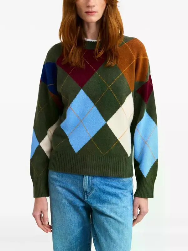 Pringle Of Scotland Argyle Crew Neck Sweater - Green