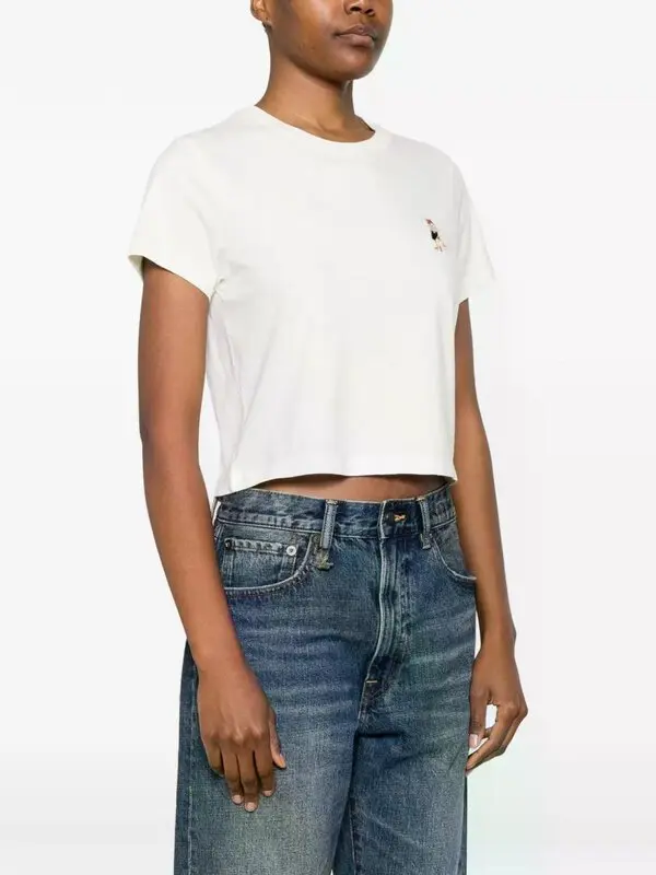 Maison Kitsuné Logo Embroidered T-shirt