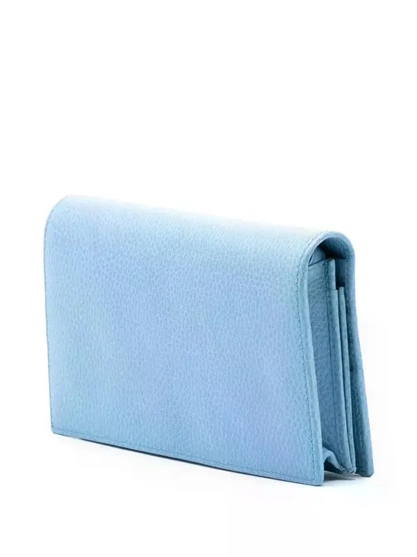 Gucci 2000-2015 Dollar Calfskin Swing Wallet On Strap Crossbody Bag - Blue