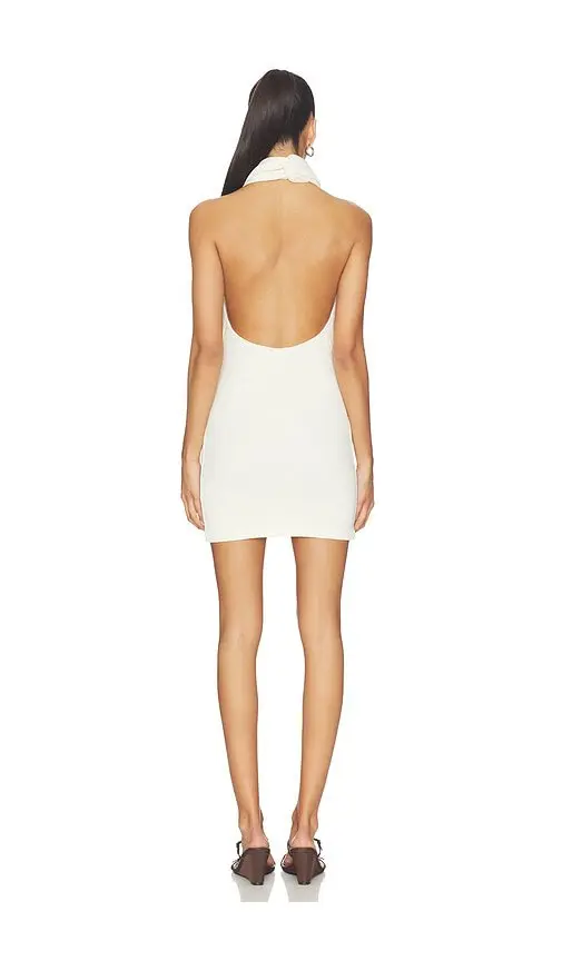SNDYS. Sonia High Neck Mini Dress - White