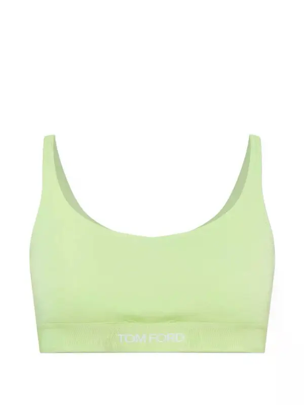 TOM FORD Logo-detail Bra - Green