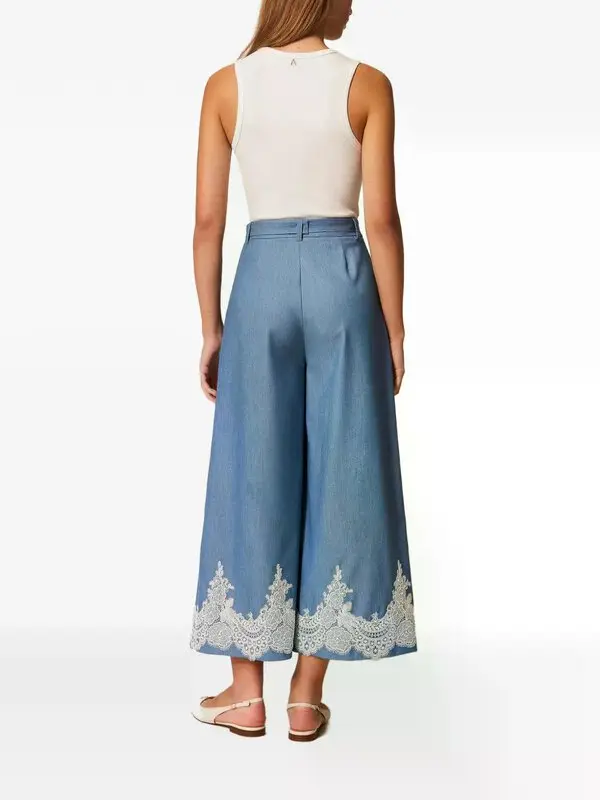 TWINSET Lace-detail Palazzo Trousers