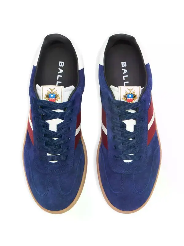 Bally Retro Crest Ribbon Suede Sneakers - Blue