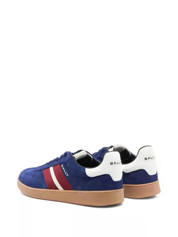 Bally Retro Crest Ribbon Suede Sneakers - Blue