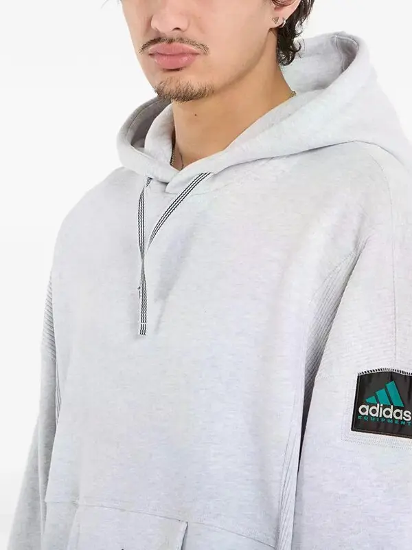 Adidas Logo-embroidered Hoodie - Grey
