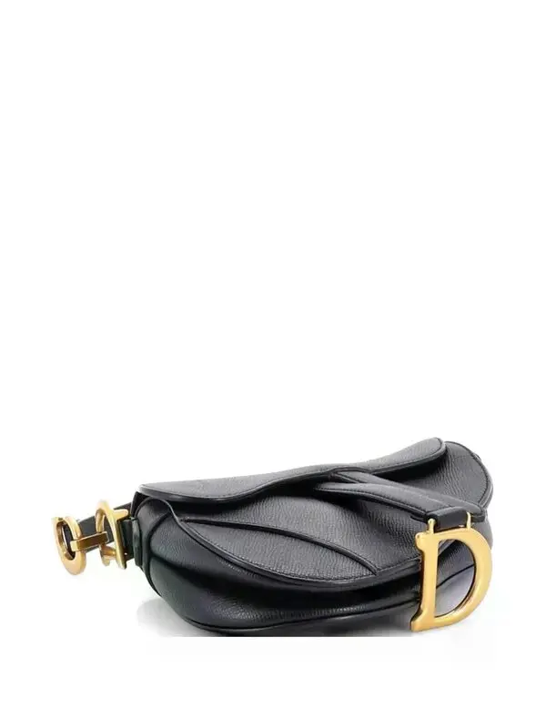 Dior Saddle Handbag Leather Mini Shoulder Bag - Black