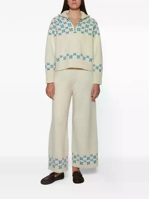 Calle Del Mar Fair Isle Wide Leg Trousers