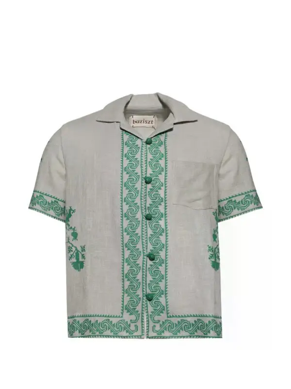 BAZISZT Tulum Embroidered Short-sleeve Shirt