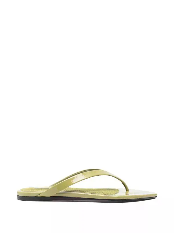 AMI Paris Leather Flat Sandals