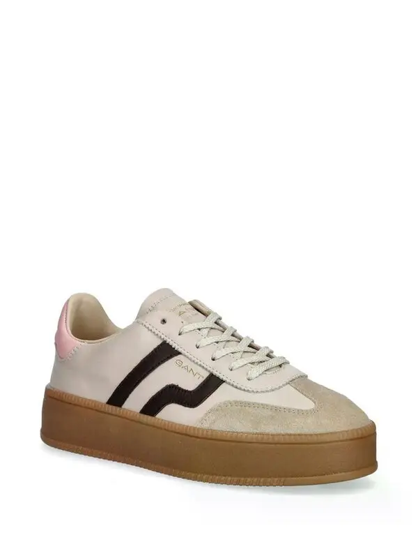 Gant Cuzmani Suede Stripe Platform Sole Lace-up Sneakers - Neutrals