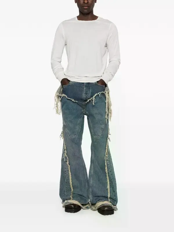 Rick Owens Frayed-trim Distressed Jeans