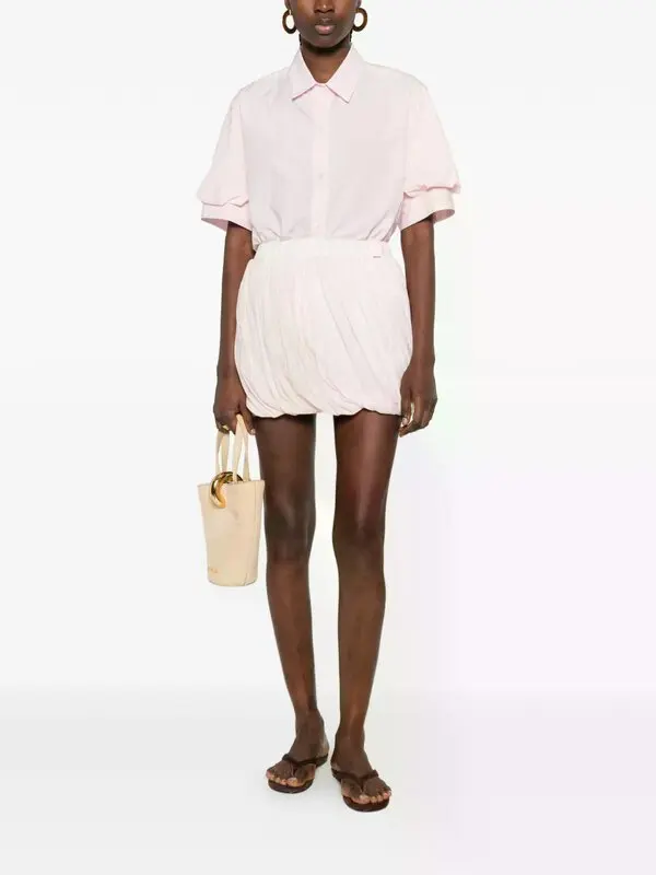 TWINSET Striped Organic Cotton Mini Skirt - Pink