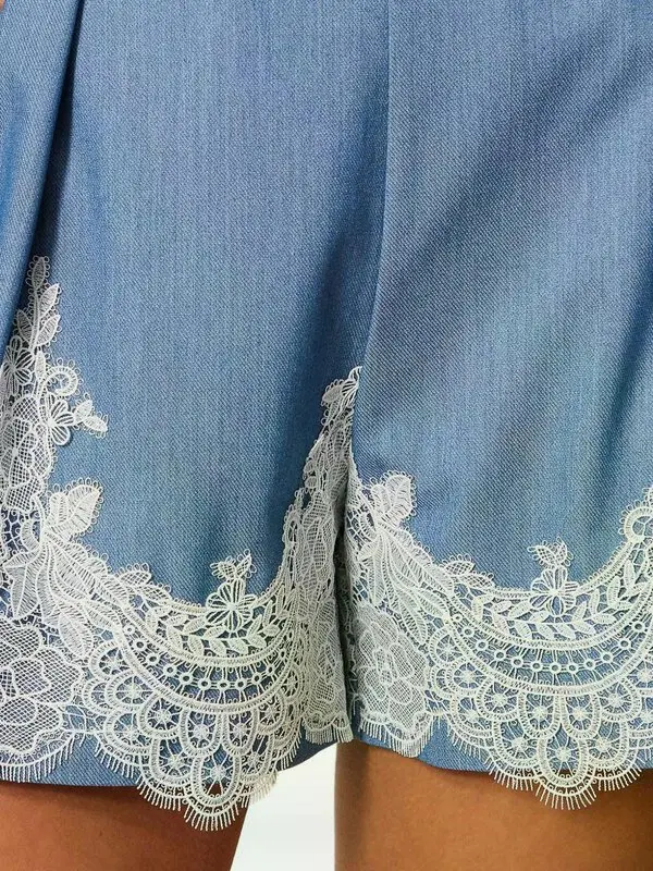 TWINSET Belted Lace-detail Shorts
