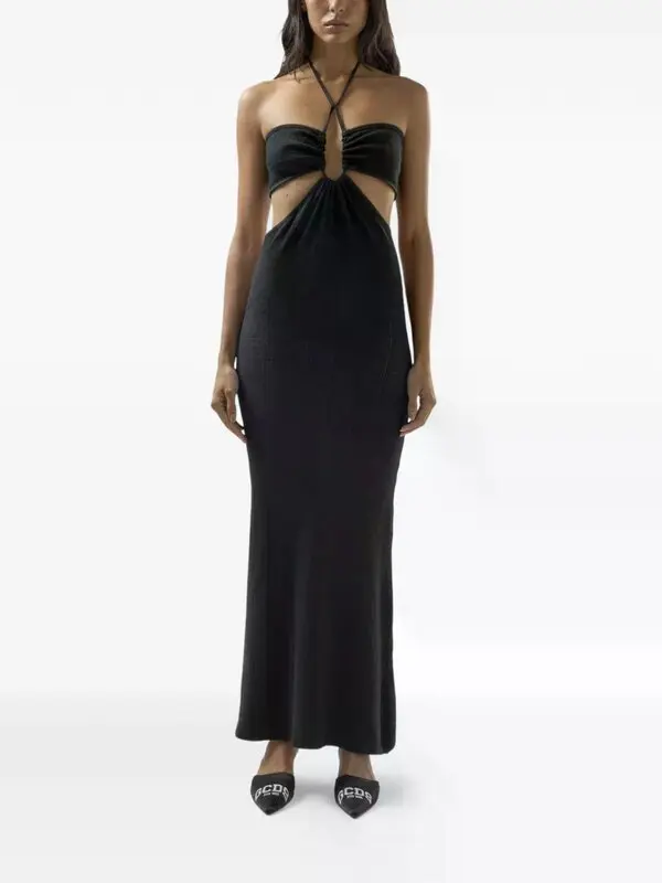 Gcds Halterneck Cut-out Maxi Dress