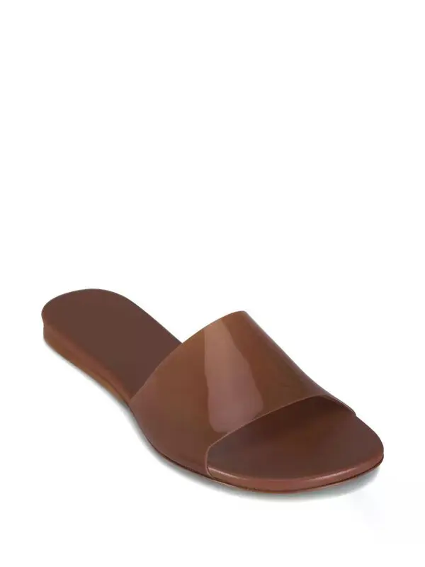 Amina Muaddi Bianca Slide Sandals - Brown