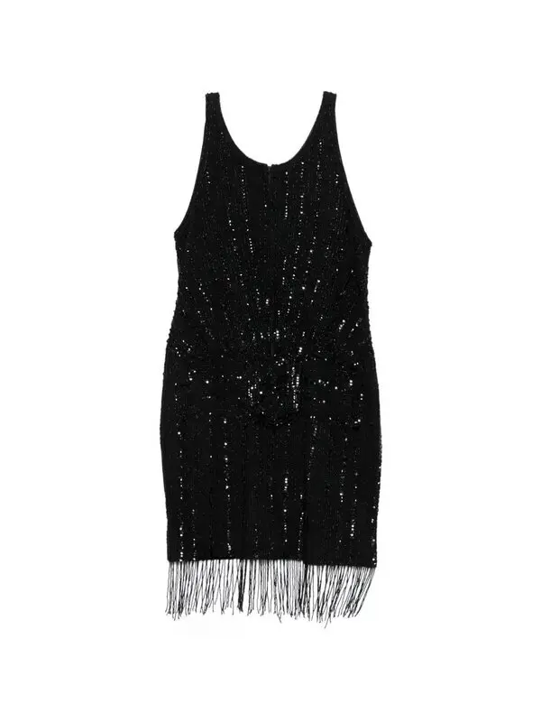Versace 1990s Beaded Fringe Embellishment Mini Dress