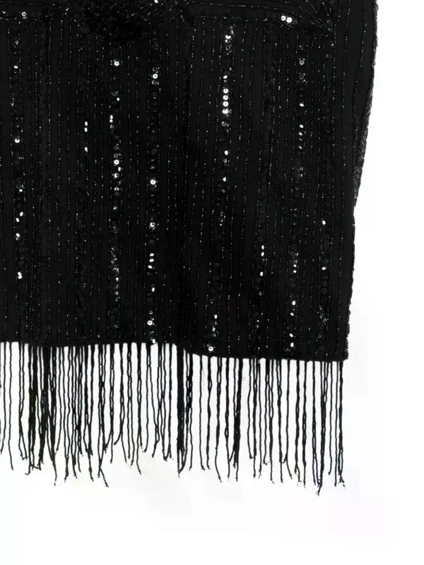 Versace 1990s Beaded Fringe Embellishment Mini Dress