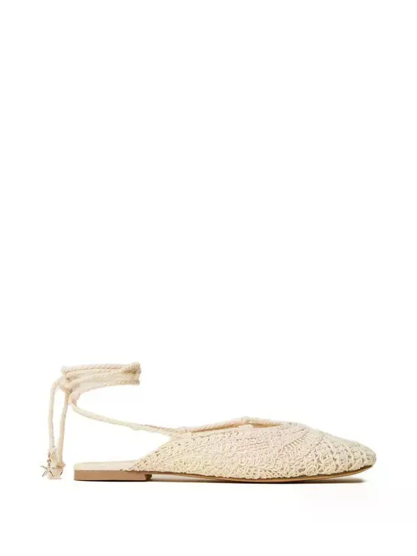 TWINSET Crochet Tie Ballet Flats - Neutrals